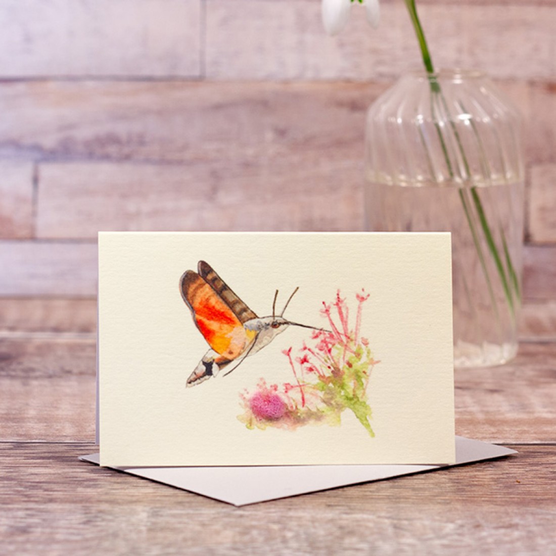 Mini Hummingbird Hawk Moth card - Papersheep (Trade Only)