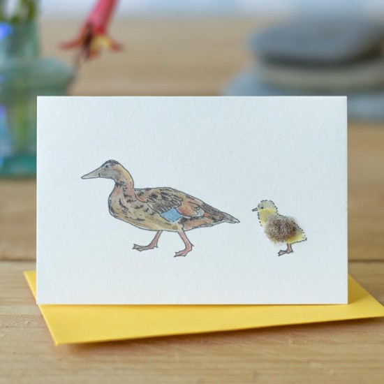 Mini Duck Mallard and duckling card - Papersheep (Trade Only)